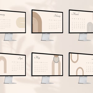 Boho Digital Wallpaper 2024 Monthly Desktop Calendar Wallpaper ...