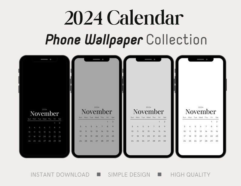 2024 Monthly Phone Calendar Wallpaper Background Mobile Calendar ...