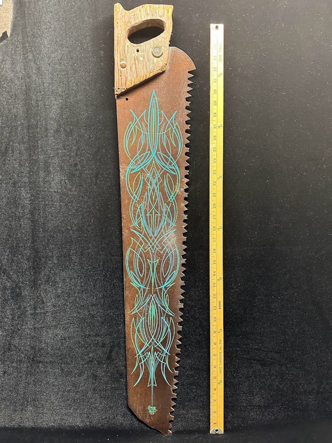 Hand Painted Pinstriped Vintage Saw - Etsy
