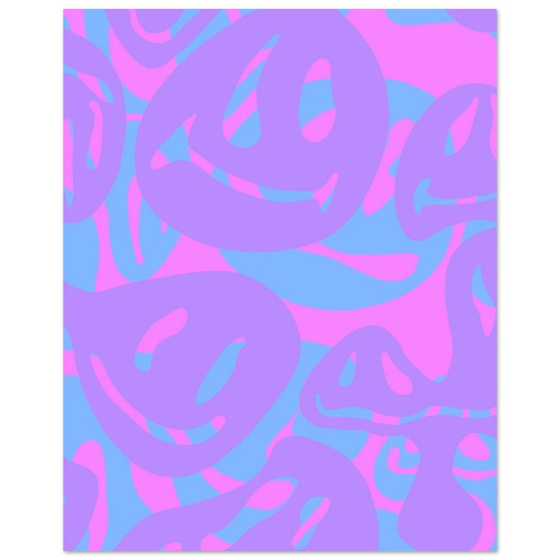 Smiley Face Overlap Poster - Etsy