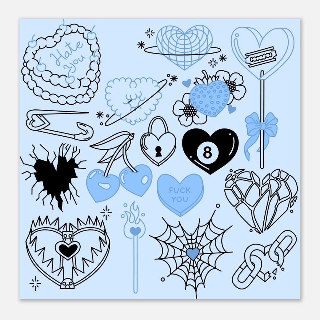 Blue Hate You 25x25 Cm / 10x10 - Etsy