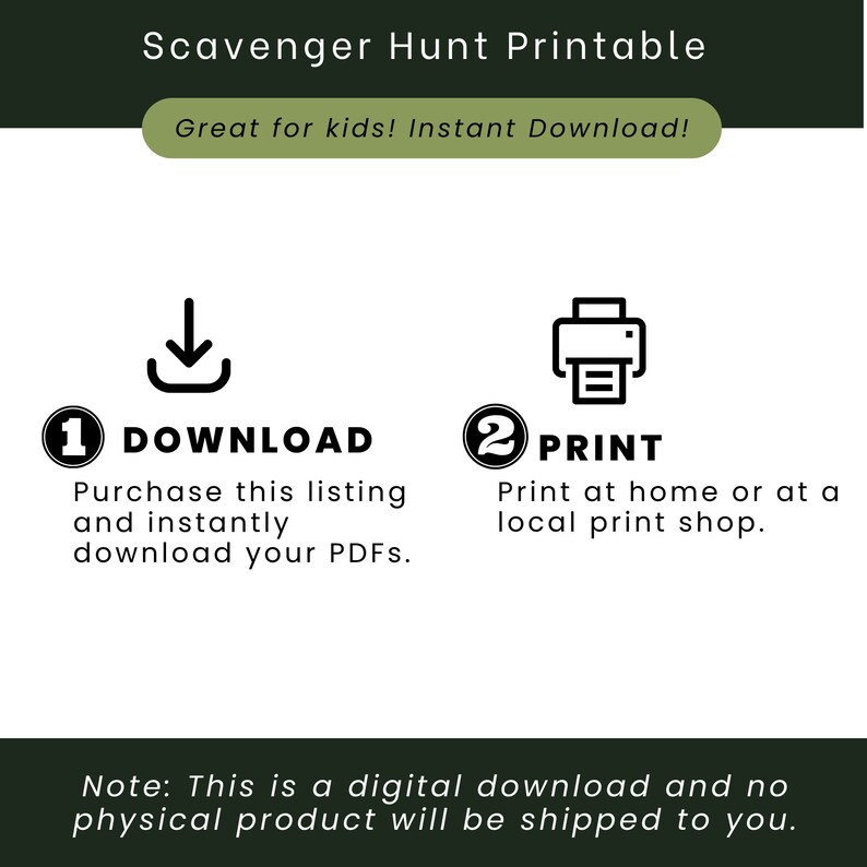 Toddler Scavenger Hunt, Neighborhood Walk Game, Outdoor Scavenger Hunt ...