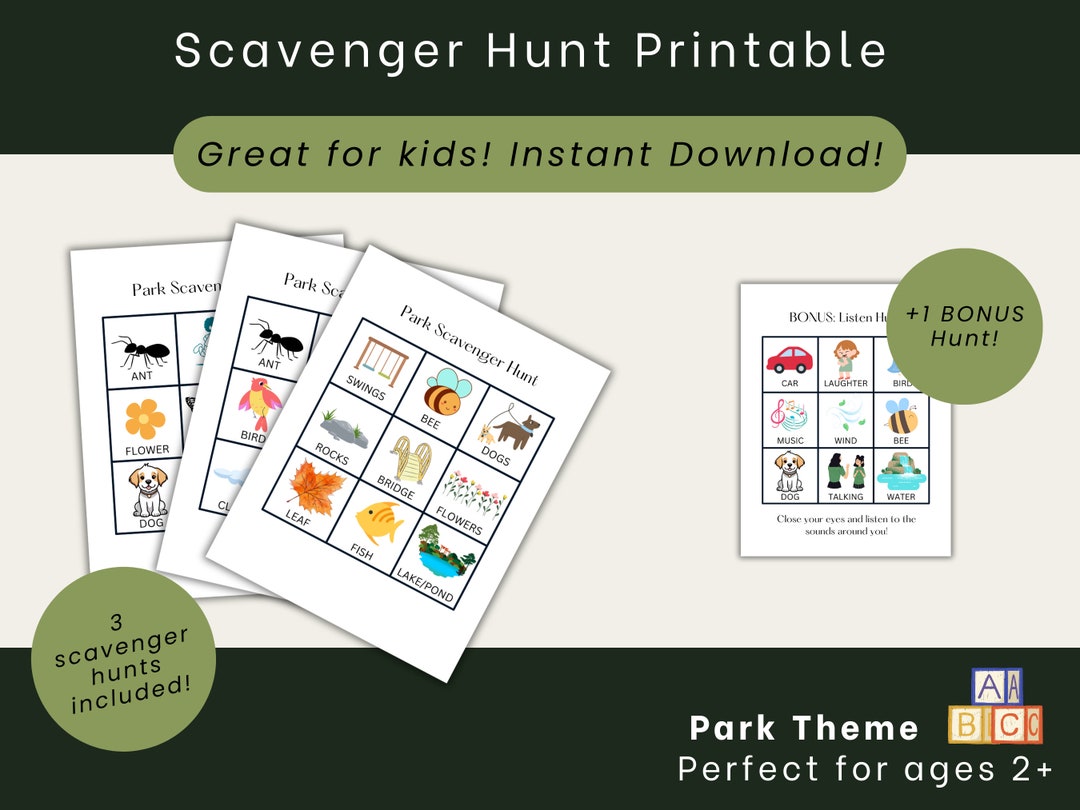 Park Scavenger Hunt for Kids Nature Scavenger Hunt for Young - Etsy
