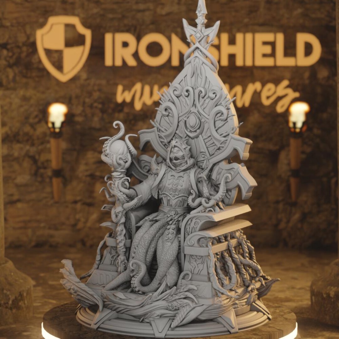 Dark Lord Sea Monster Throne - Quorenderi Figure 16k + Base Print 3D ...