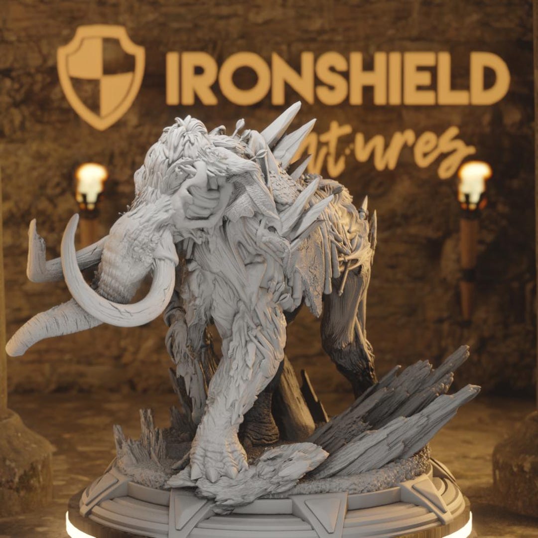 Frozen Undead Mammoth Beast Monster - Tjornir Figure + Base Print 3d ...