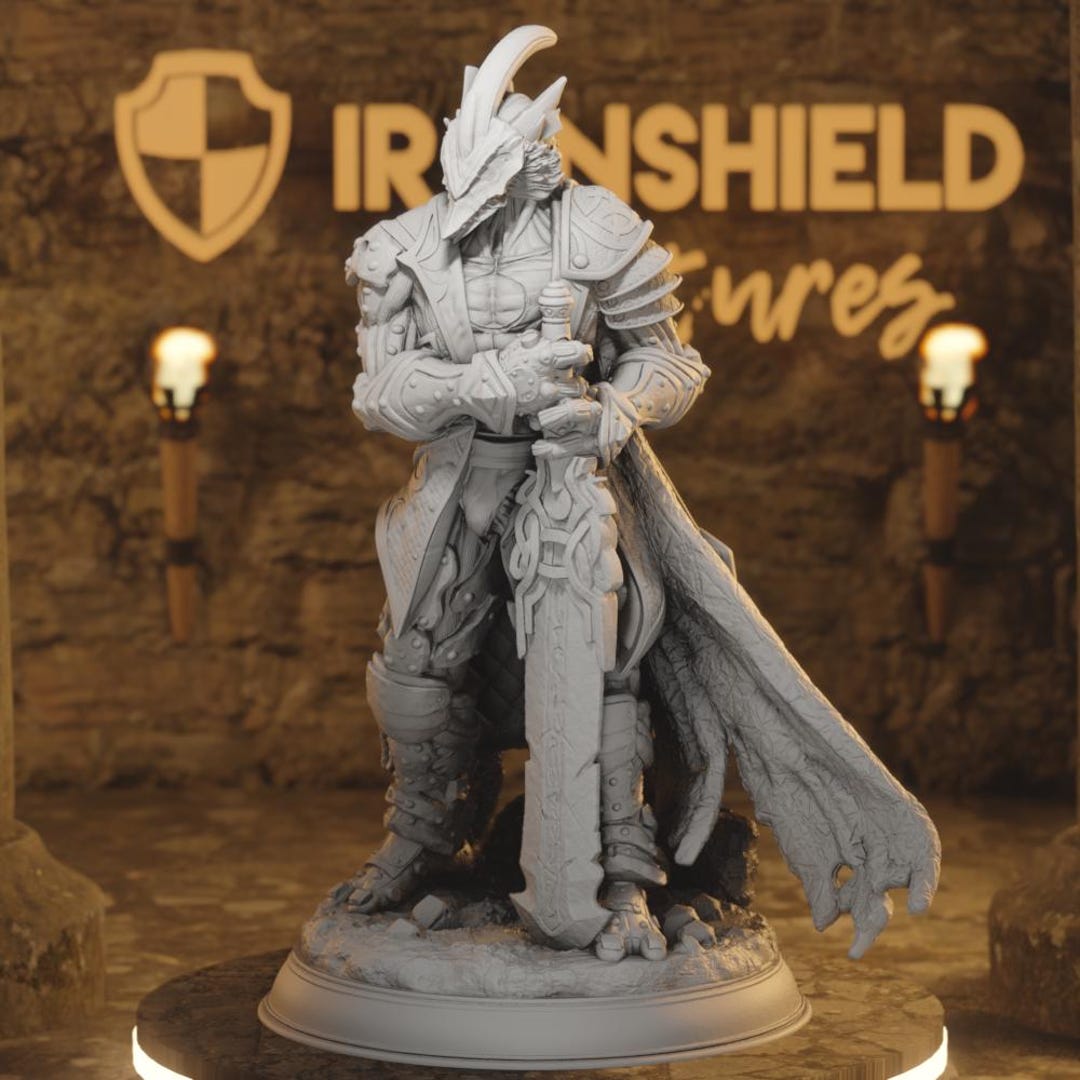 Wreathe Automaton Champion Barbarian Fighter Figure + Base Print 3d 16k ...