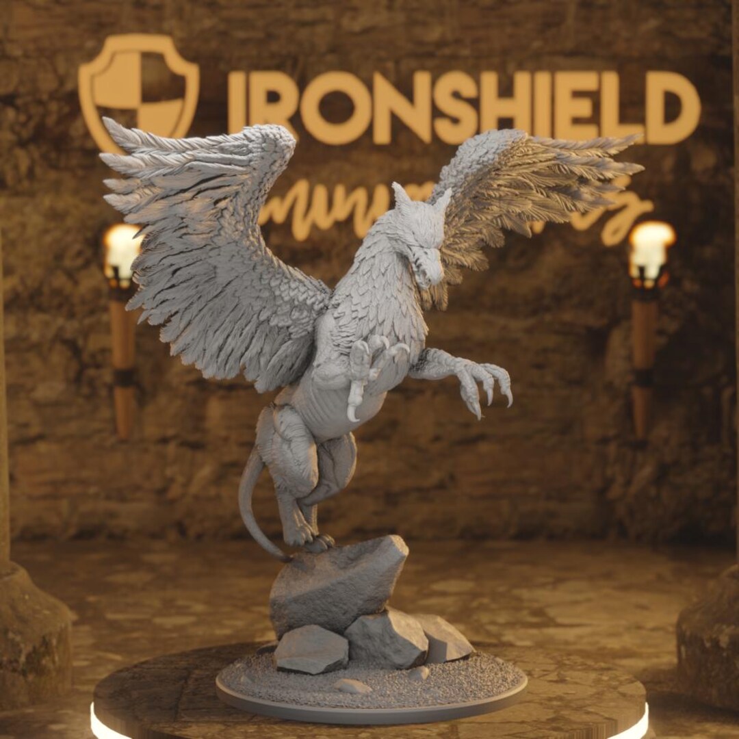 Thyralmir Griffin Bird Beast Monster Figure 16k + Base Print 3D RPG ...
