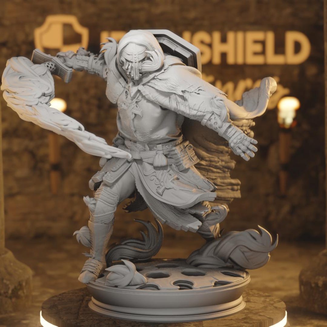 Embernos Fire Genasi Crusader Paladin Figure 12k + Base Print 3D RPG ...