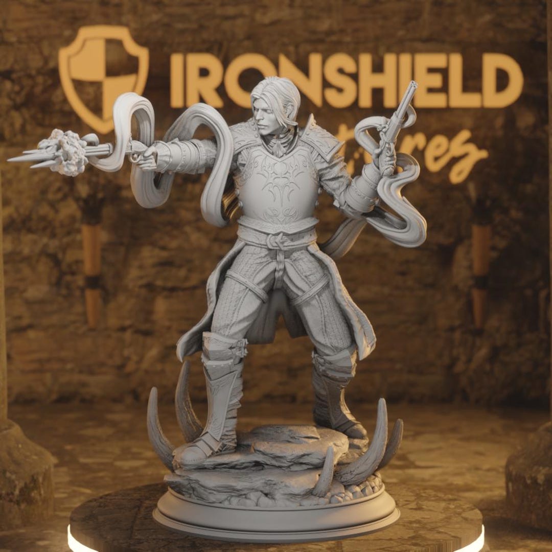 Cedric - Human Magic Marksman Gunslinger Figure 16k + Free Print 3D RPG ...