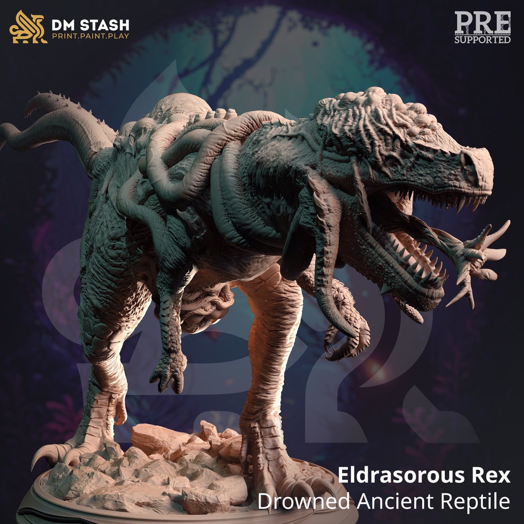 Eldritch Dinosaur - Eldrasorous Rex Figure 12k + Base Print 3D RPG ...