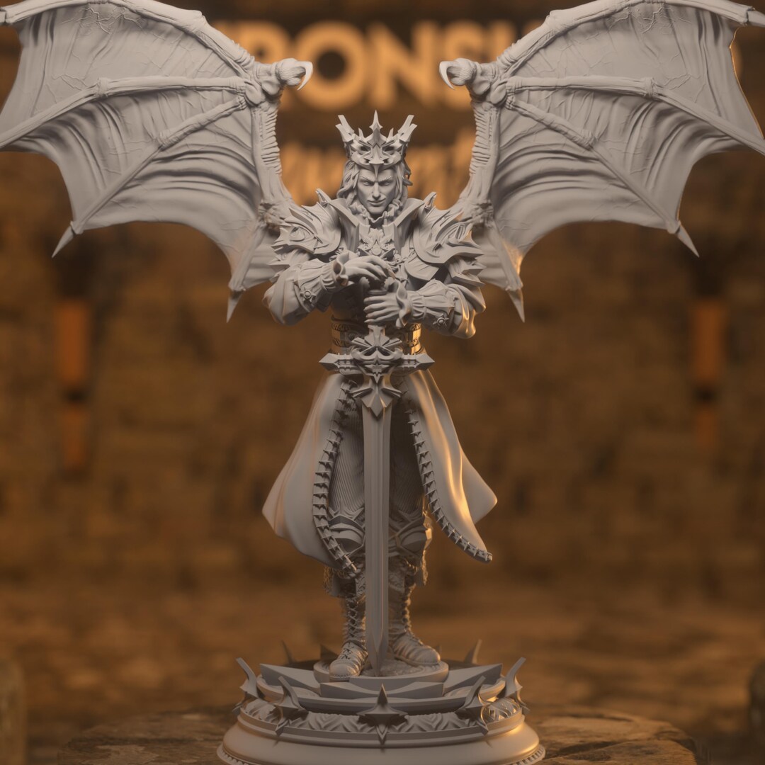 Arthur Vampire Lord King Knight Figure 14k + Base Print 3D RPG ...