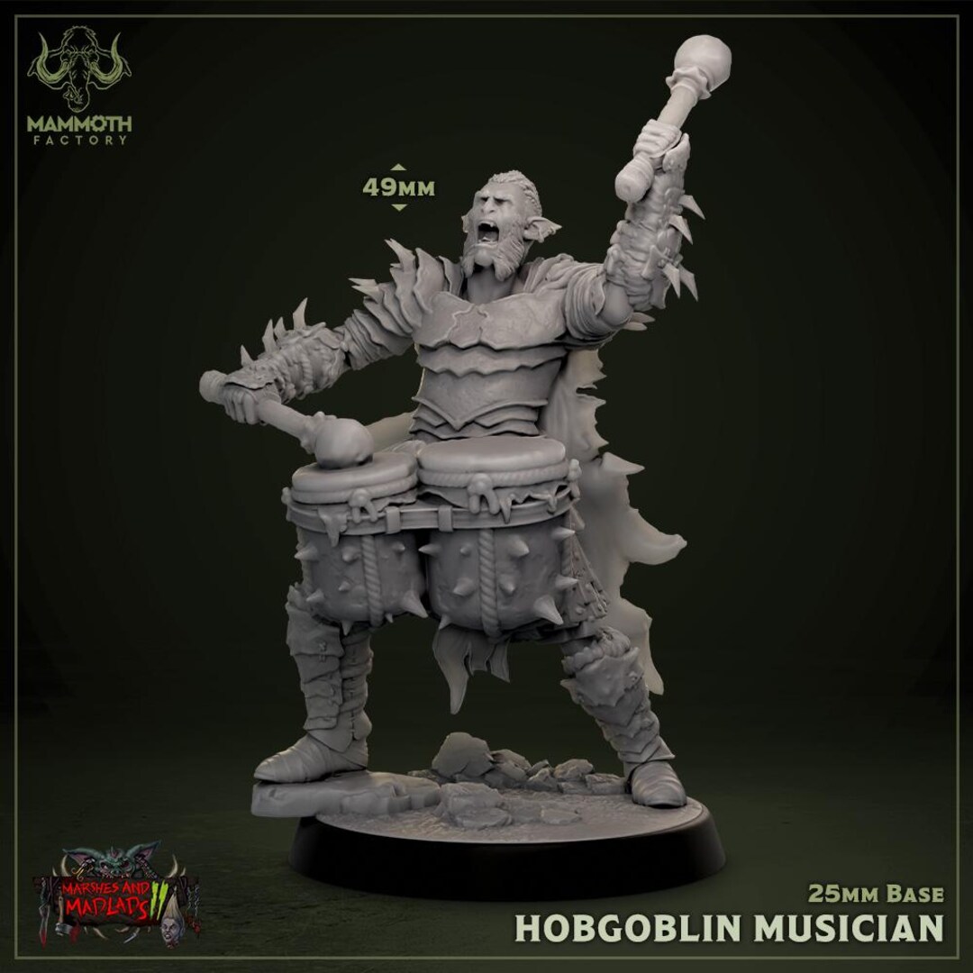 Hobgoblin High Goblin Musician Figure 12k 14k + BONUS Print 3D RPG ...