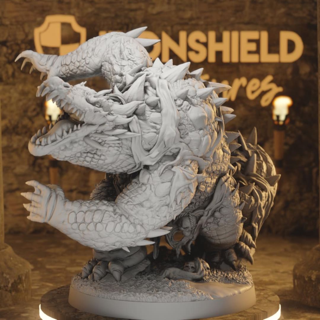 Crocagon 2 – Lizard Beast Crocodile Monster Figure 16k + Base 3D ...