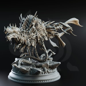 Ark Great Bony Dragon Monster Figure 12k + Base Print 3D RPG Miniature ...