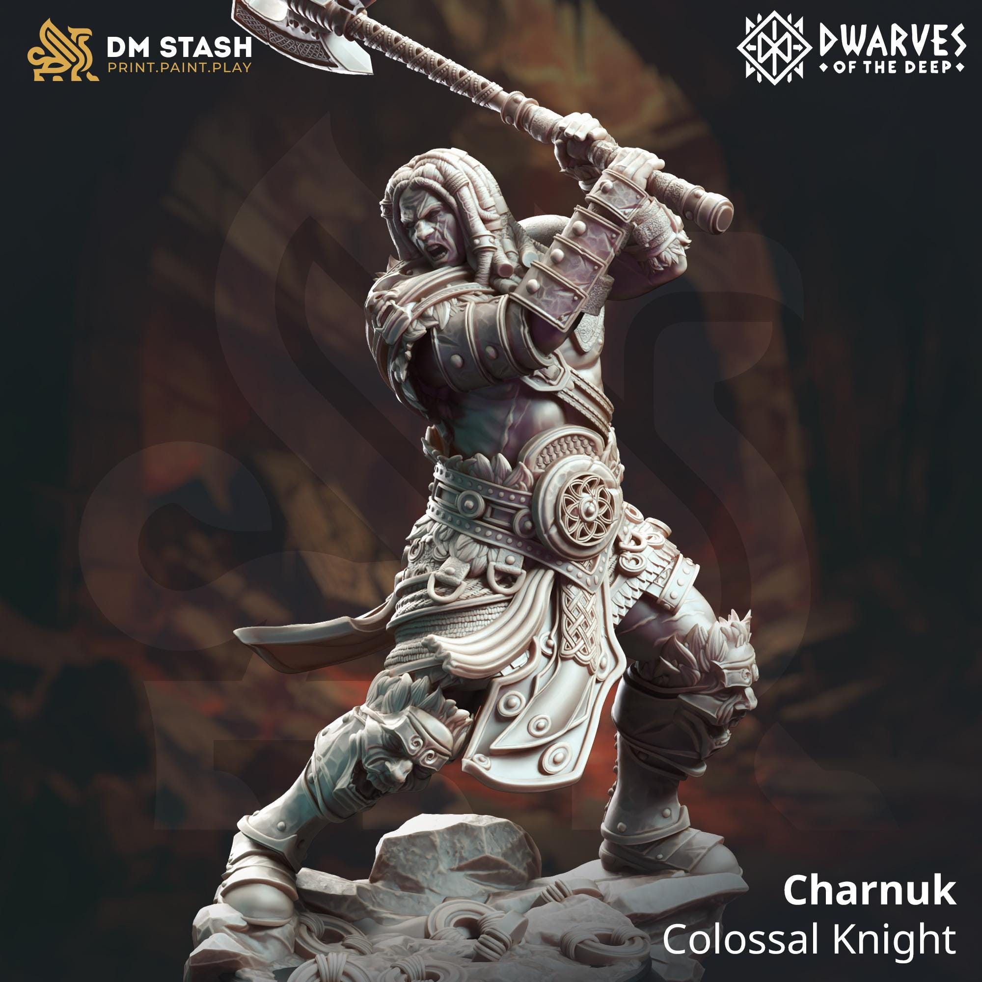 Charnuk - Goliath Barbarian Knight Figure 14k + Base + Bonus Print 3D ...