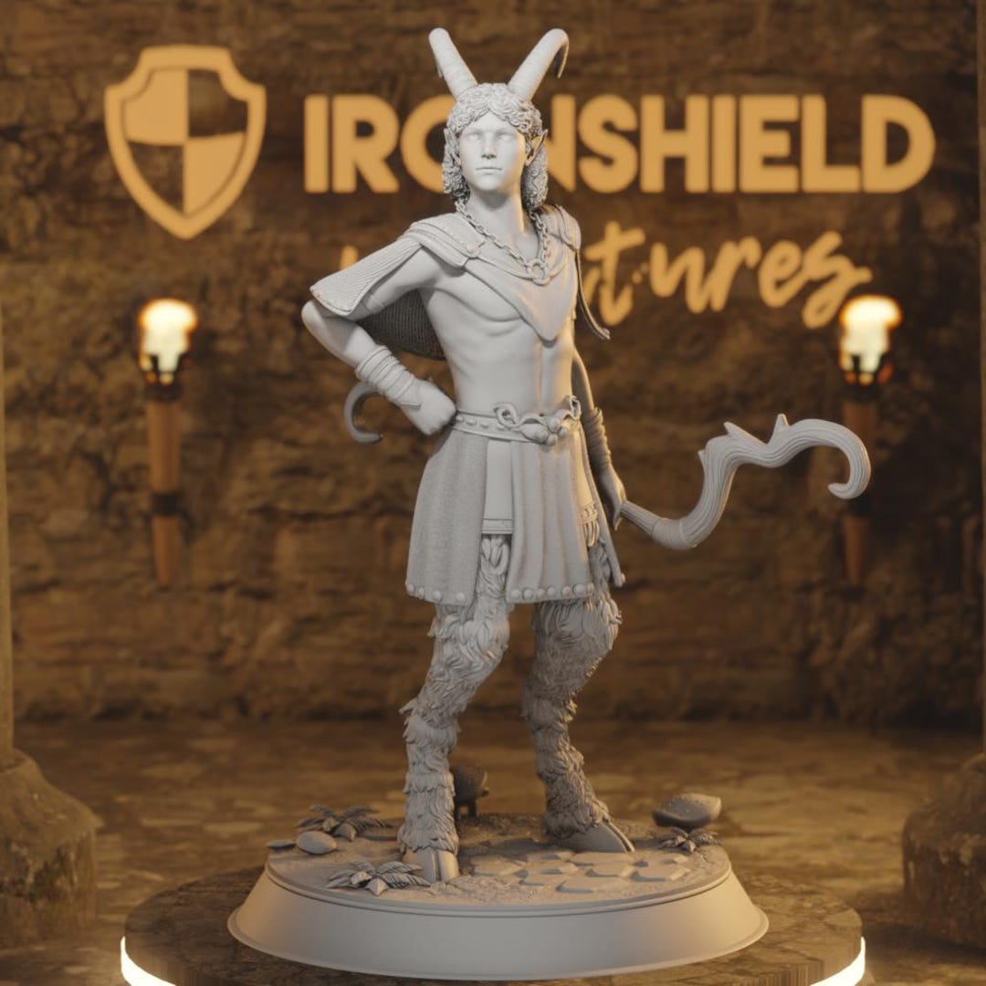 Fey Satyr Moon Ranger Archer - Ranacio Figure 16k + Base Print 3D RPG ...
