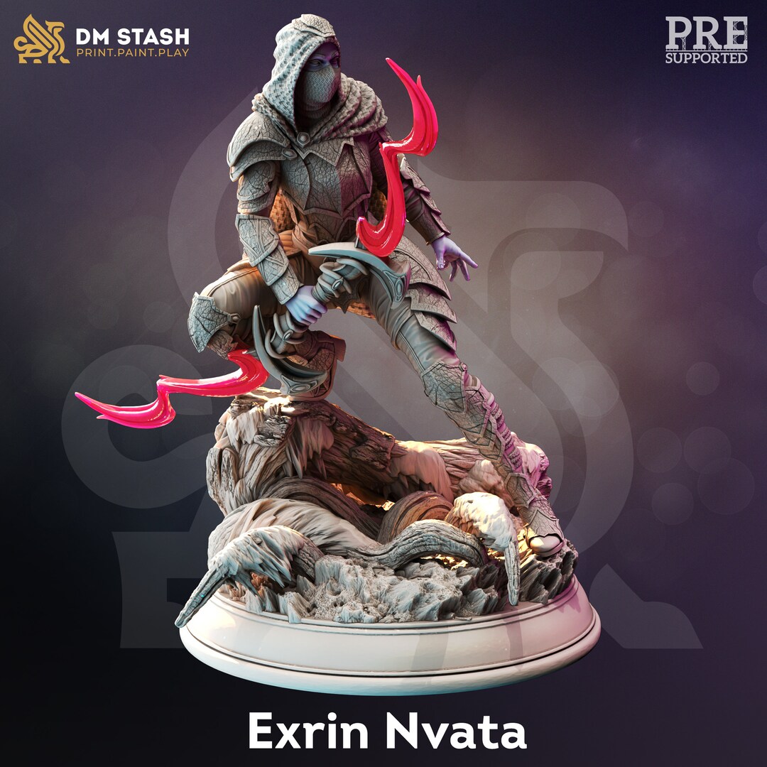 Drow Swamp Ranger Assassin Exrin Figure 12k Base Print 3D RPG Miniature ...