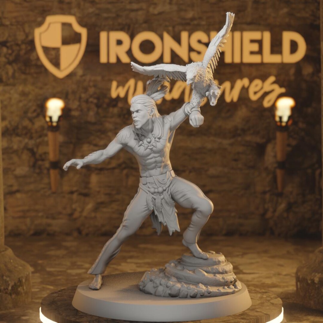 Chayton – Ranger Druid Barbarian Eagle Spirit Figure 16k + Base Print ...