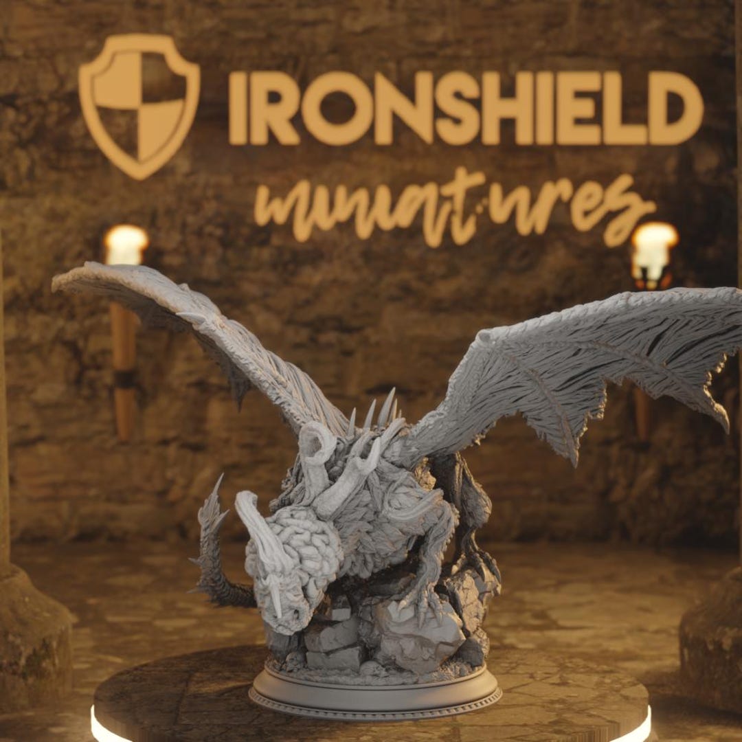 Midorius - Infected Dragon Monster HUGE Figure 12k + Base Print 3D RPG ...