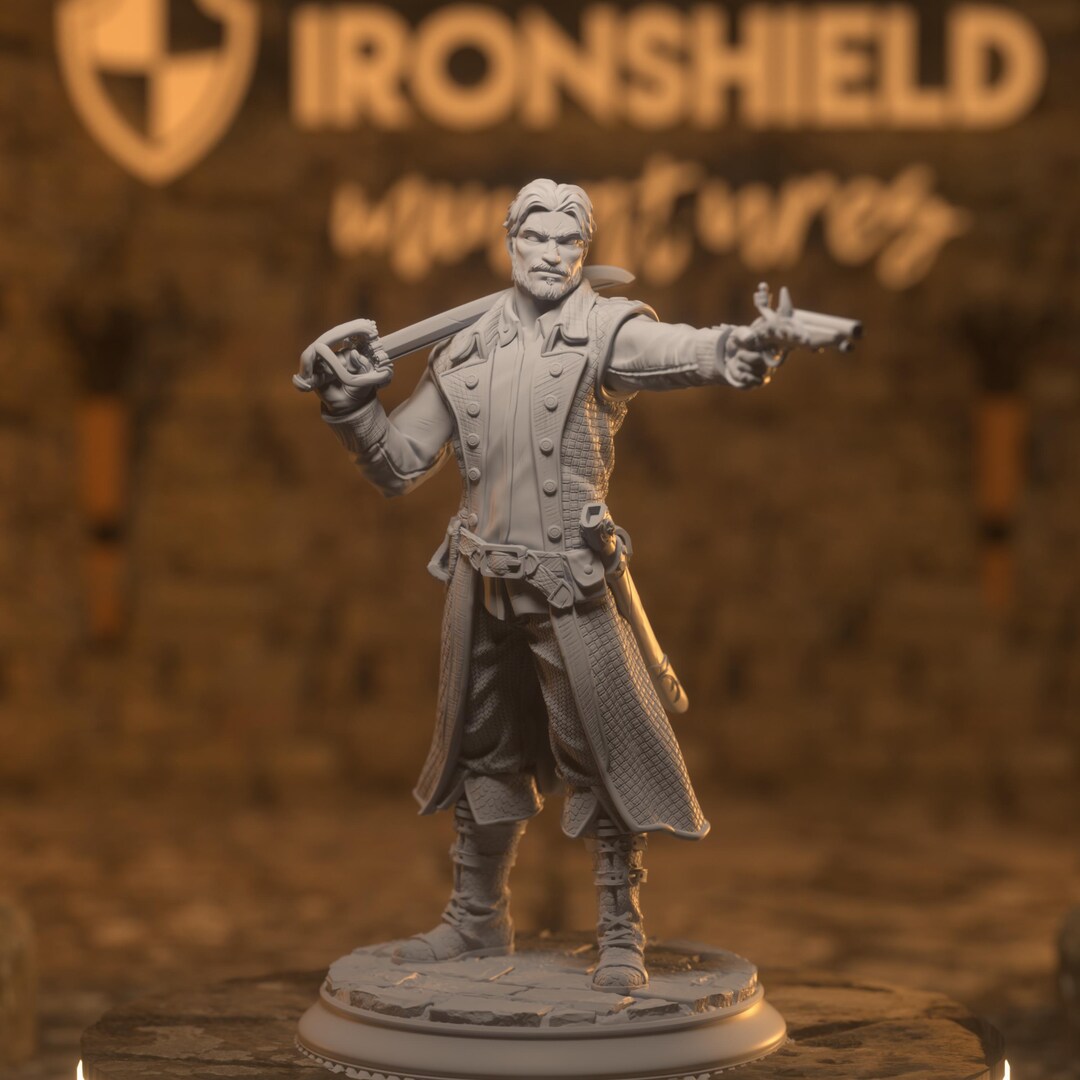 Bandit Gunsmith Thug - Rossa Cartel Figure 14k + Base Print 3D RPG ...