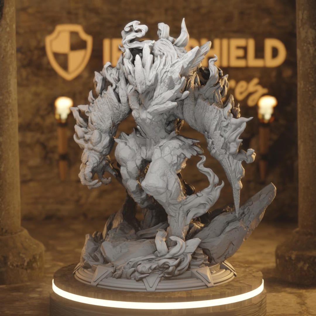 Arcelen Arcane Elemental Elemental Colos Figure 12k + Base Print 3D RPG ...