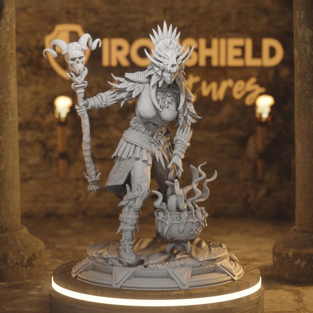 Goliath Shaman - Driga Woman Druid Figure With Base Print 3d 16k ...