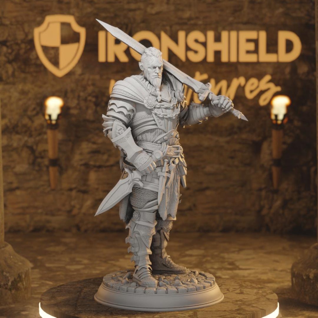 Goliath War Cleric - Akranak Fighter Paladin Figurine With Base Print ...