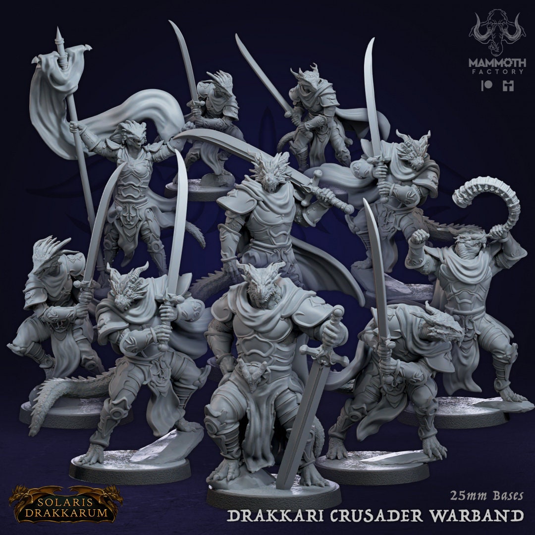 Drakkari Crusader Warband Bundle 8 Figures 12k 14k + BONUS Print 3D RPG ...