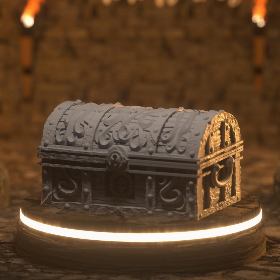Chest Mimic Case Terrain Enviro Figure 14k + Base Print 3D RPG ...