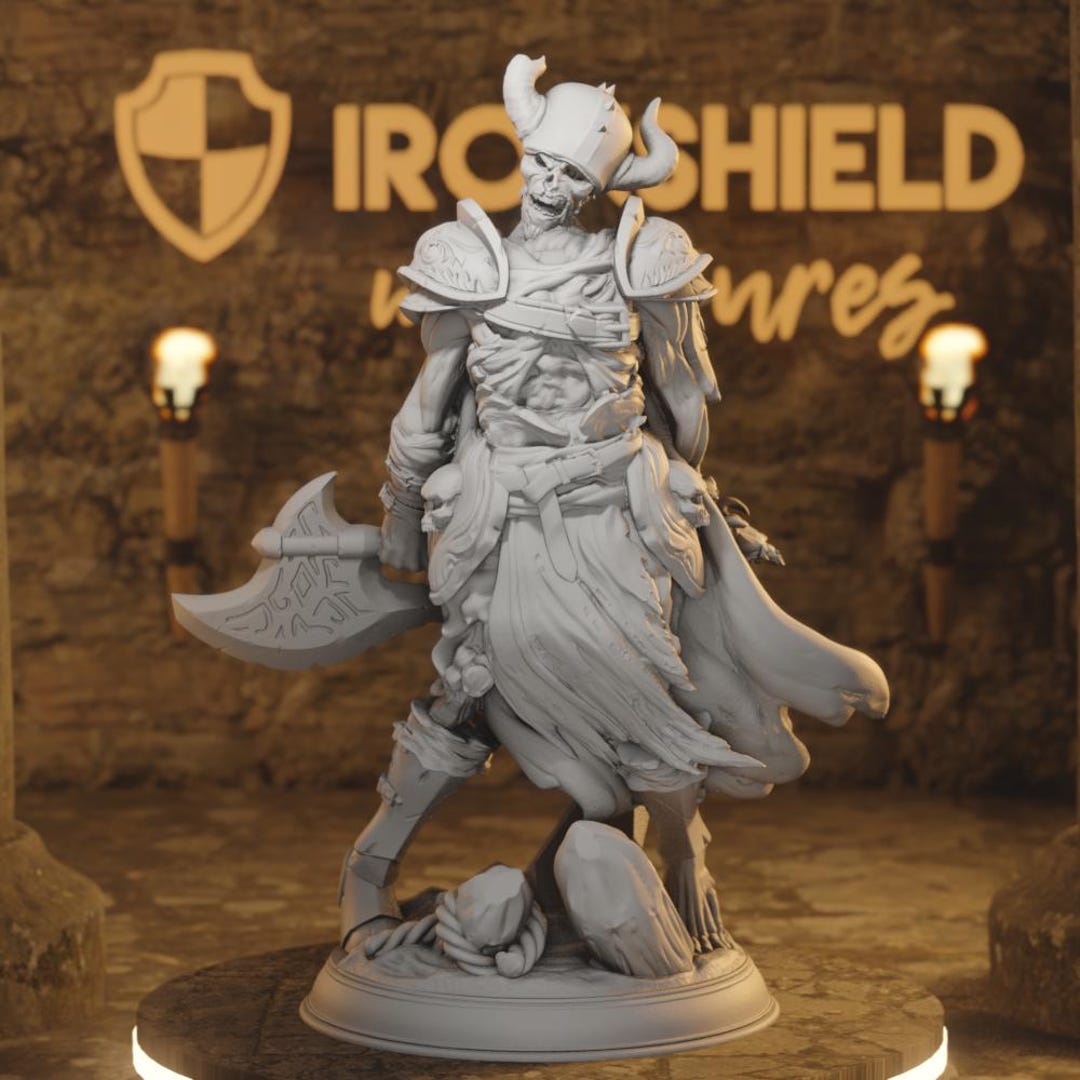 Arisen Skeleton Undead Knight Warrior Monster Figure 16k + Base Print ...