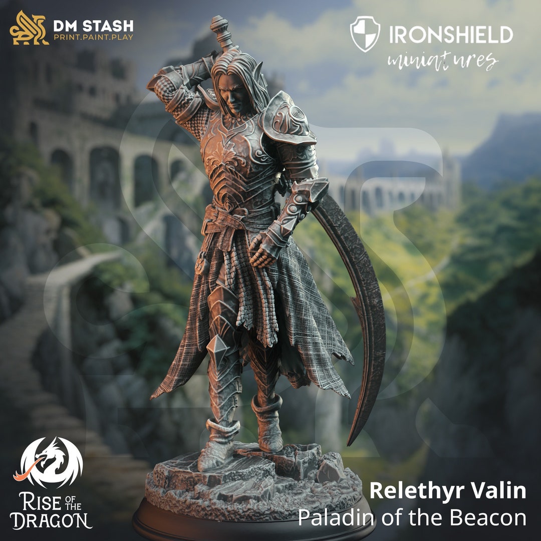 Drow Moon Paladin Relethyr Elf Warrior Figure With Base Print 3d 12k ...