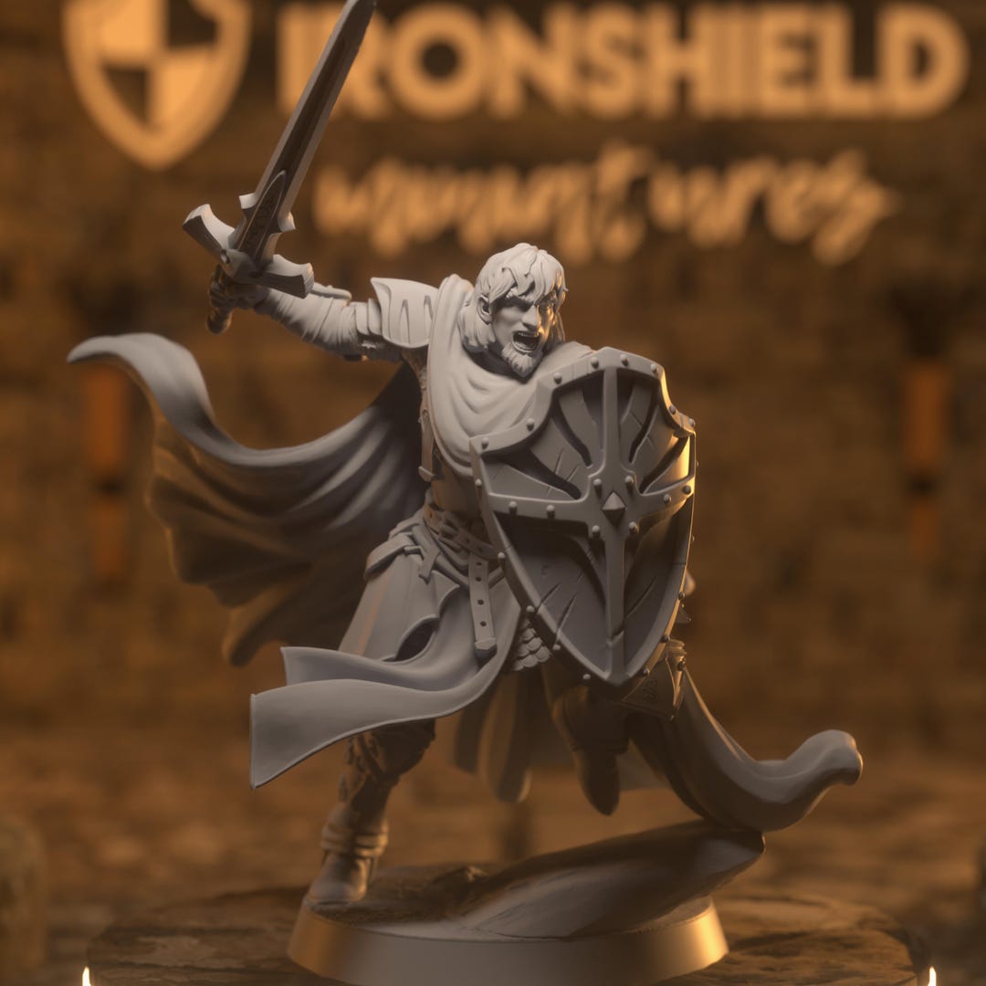 Apollo Knight Captain Swordsman Figure 14k + Base Print 3D RPG ...