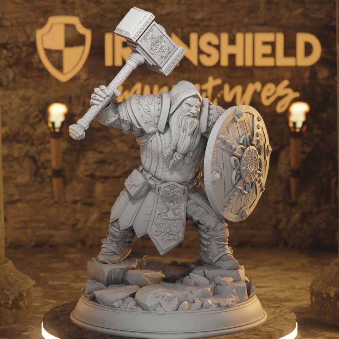 Dwarven Life Cleric - Tors of Delvdor Dwarf Figure With Base Print 3d ...
