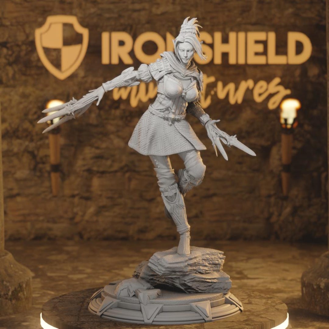 Soulknife Half-elf Rogue - Calanar Woman Figure With Base Print 3d 12k ...