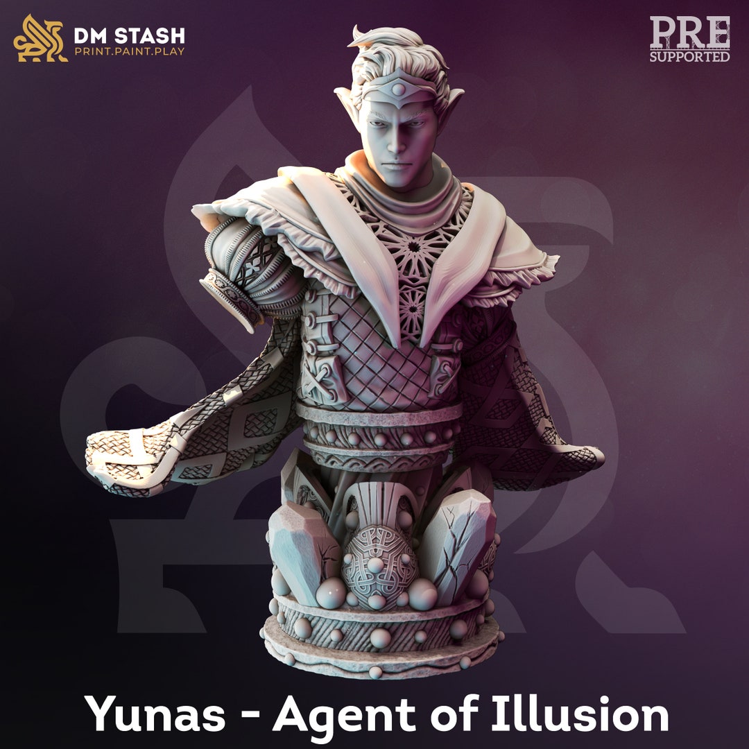 BUST - Drow Moon Sorcerer Elf Mage - Yunas 120mm Tall Figure Print 3d ...