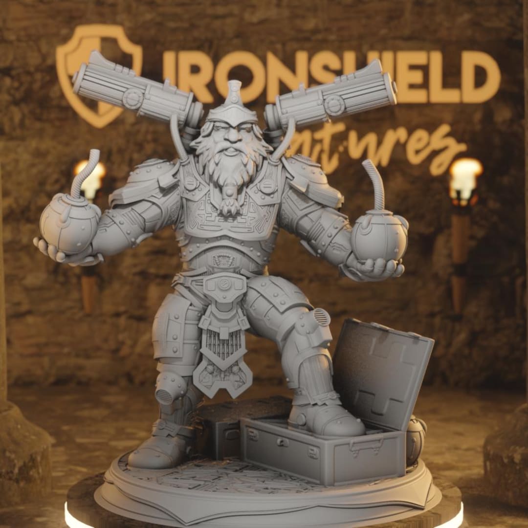 Dwarf Grenadier Artificer Bombs - Duktuk Figure + Base Print 3d 16k ...