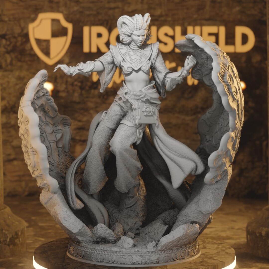 Inaya Tiefling Sorceress Mage Wizard Figure 14k + Base + Bonus Print 3D ...