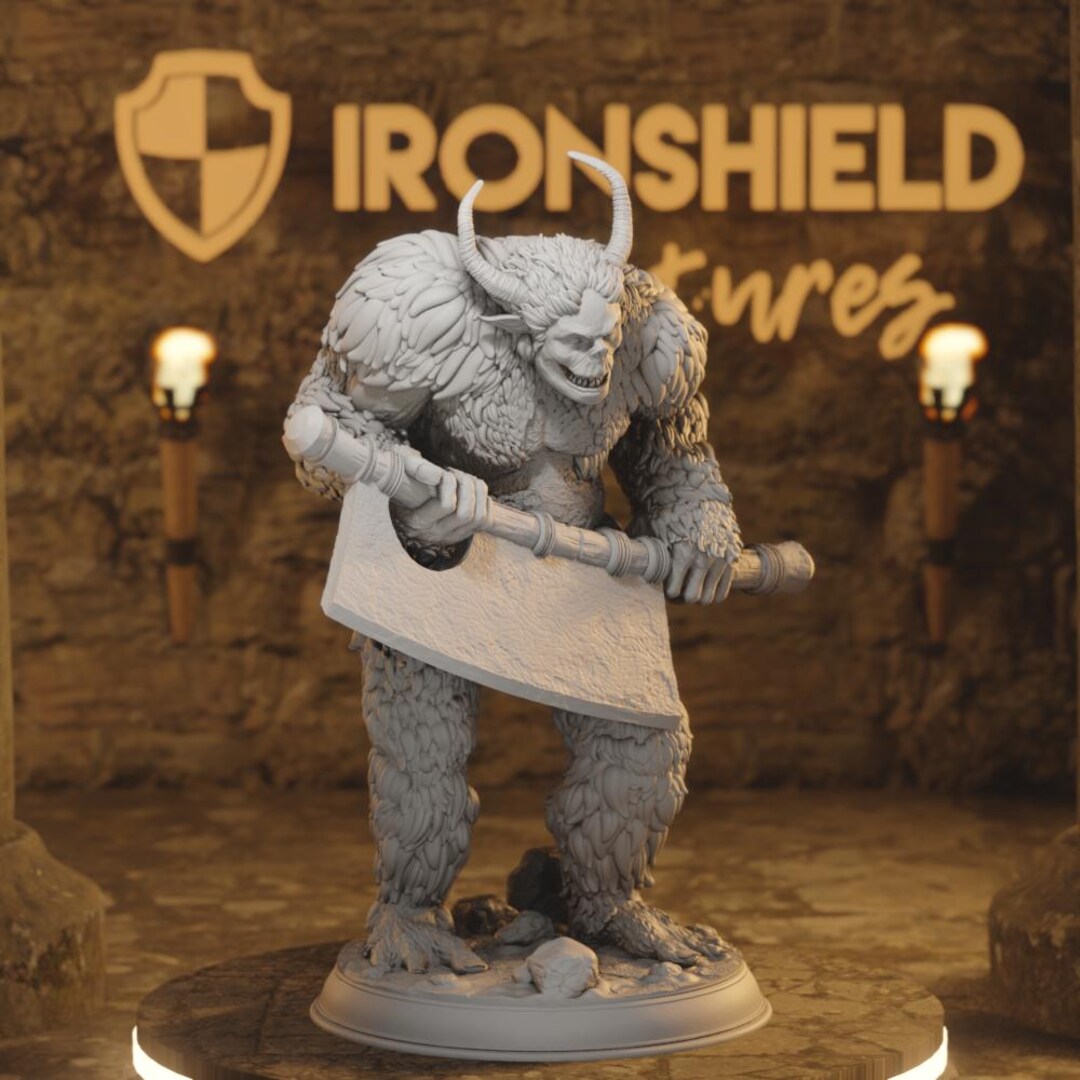 Tulva Snow Trolls Barbarian Giant Monster Figurine 16k + Base Print 3D ...