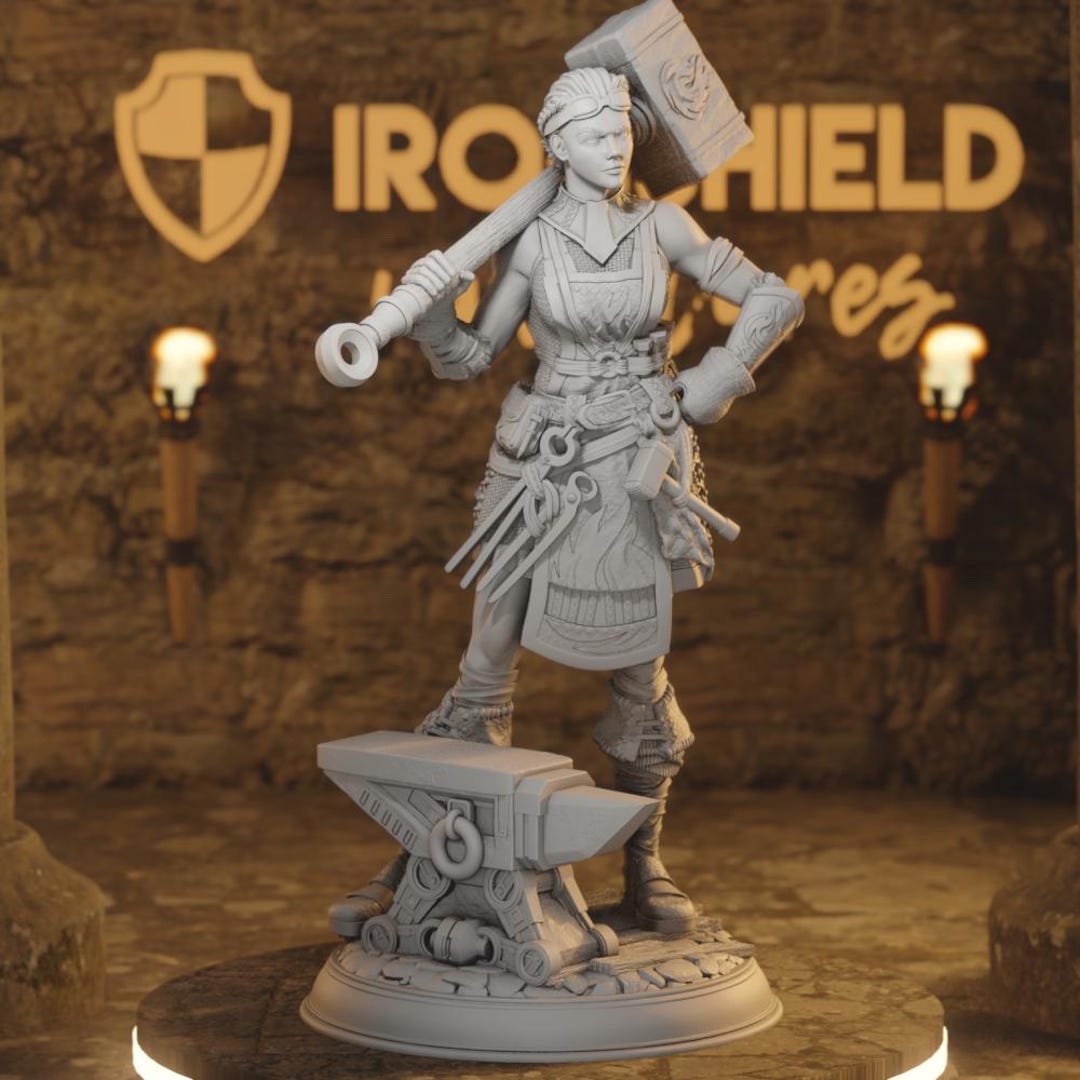 Em Oddflame Forge Blacksmith Artificer Npc 5e Figure + Base Print 3d ...