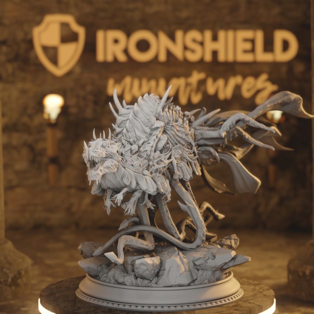 Ark Great Bony Dragon Monster Figure 12k + Base Print 3D RPG Miniature ...