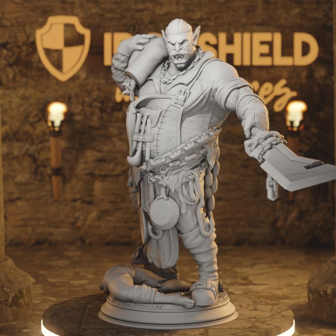 Gunthrak – Half Orc Vampiric Executioner Butcher Figure 16k + Base 3D ...