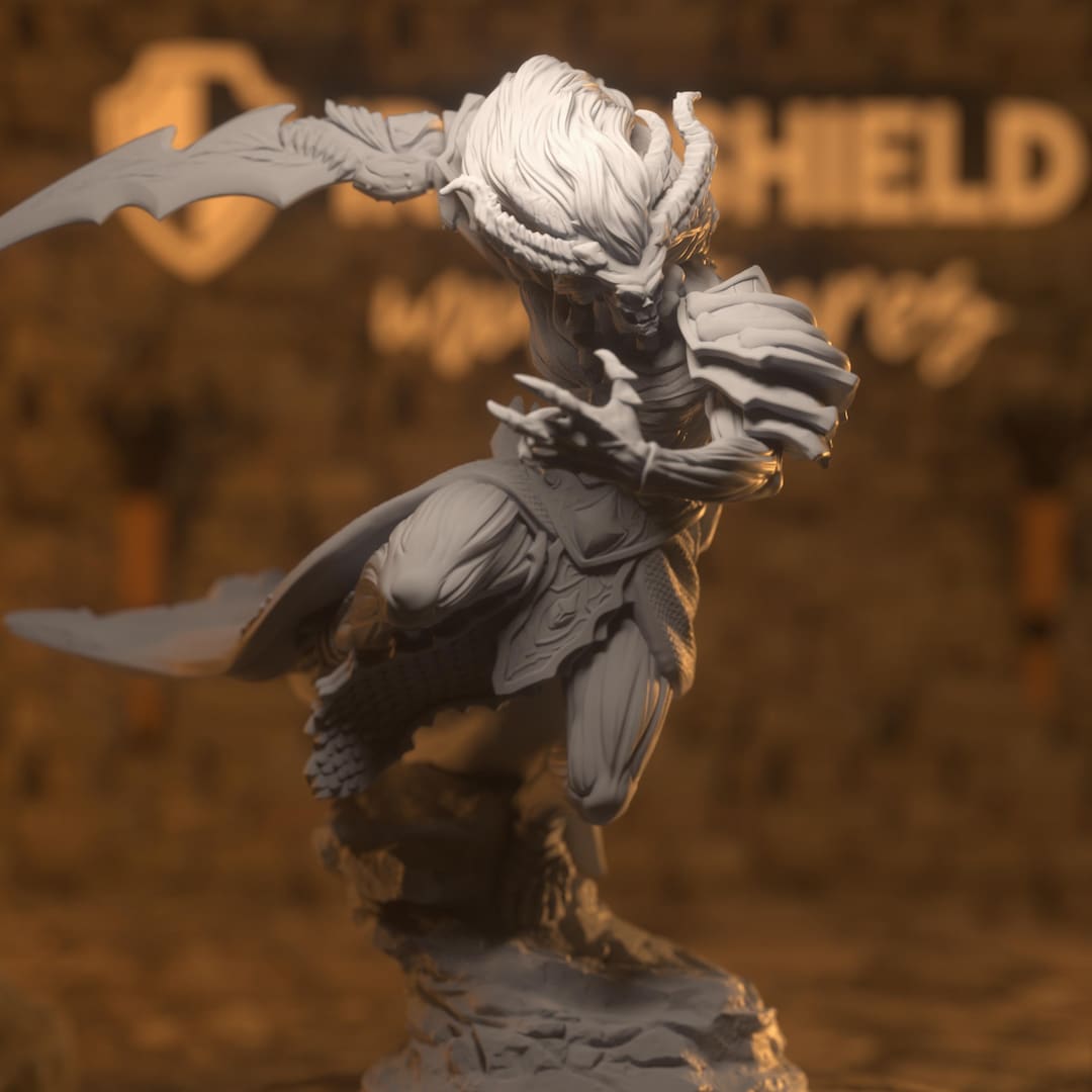 Gresnos Phantom Assassin Angel God of War Figure 14k + Base Print 3D ...