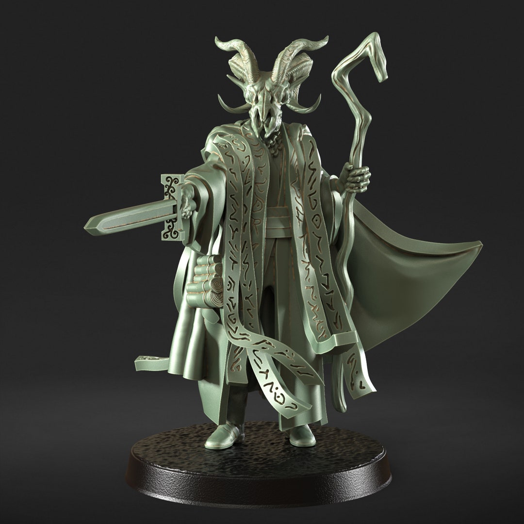 Gerd - Demon Wizard Sorcerer Figure 12k + Base + BONUS Print 3D RPG ...