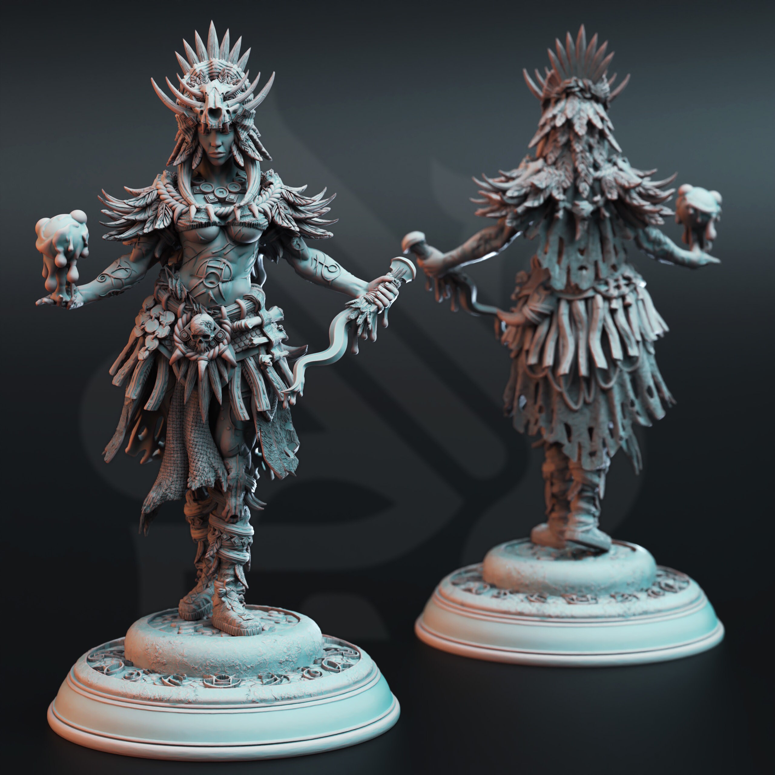 Goliath Blood Shaman Priestess Driga Figure With Base Print 3d 12k ...