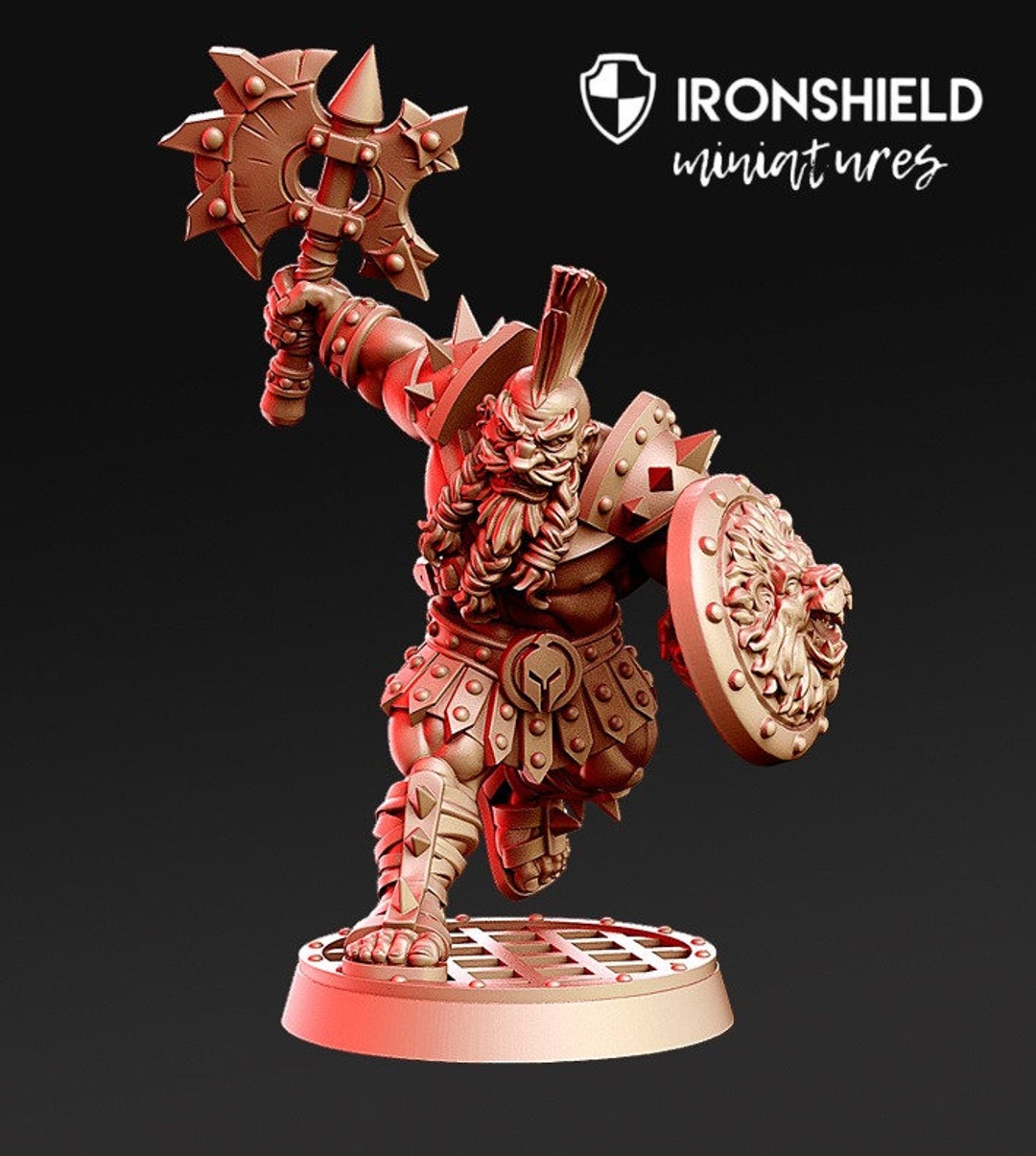 Arratos Dwarf Gladiator Warrior Shield Sparta Mini for Dnd Figure Print ...