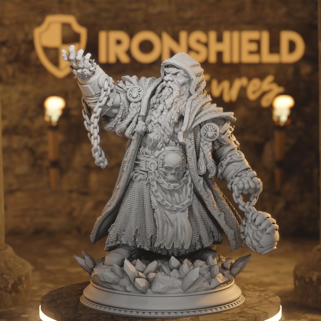 Dorgrid - Dark Dwarf Rune Sorcerer Figure 14k + Base + Bonus Print 3D ...