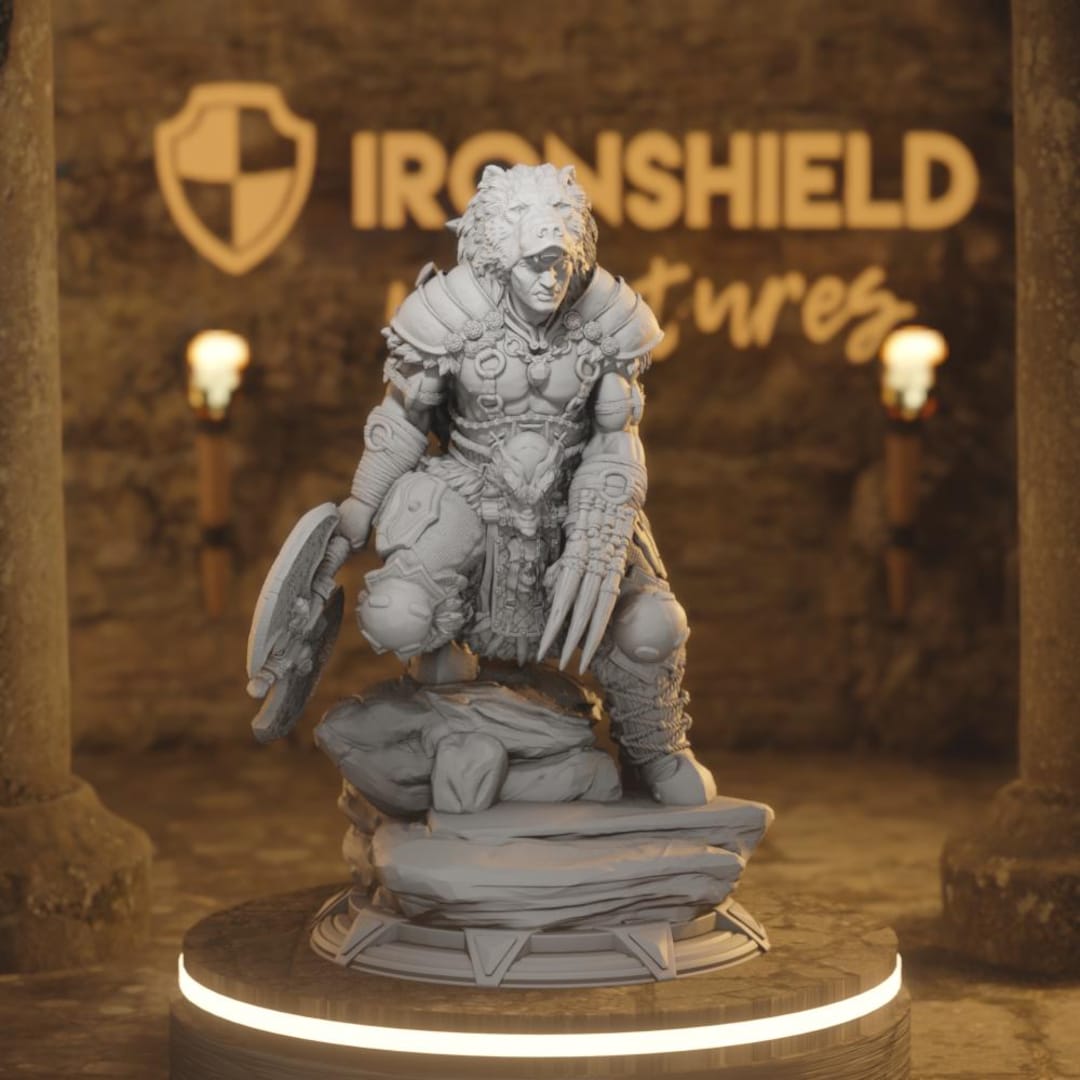 Tygrin Goliath Barbarian War Chief Warrior Figure With Base Print 3d ...