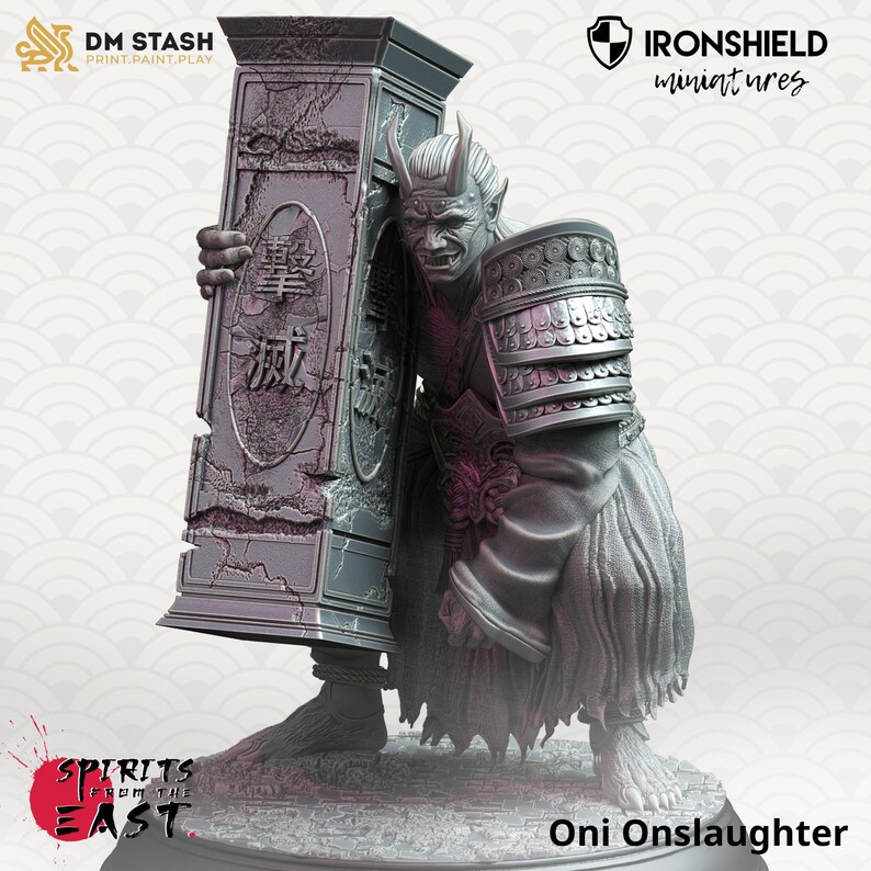 BUNDLE - Oni Onslaughter Trio Samurai Demon 12k Figure + Base Print 3d ...