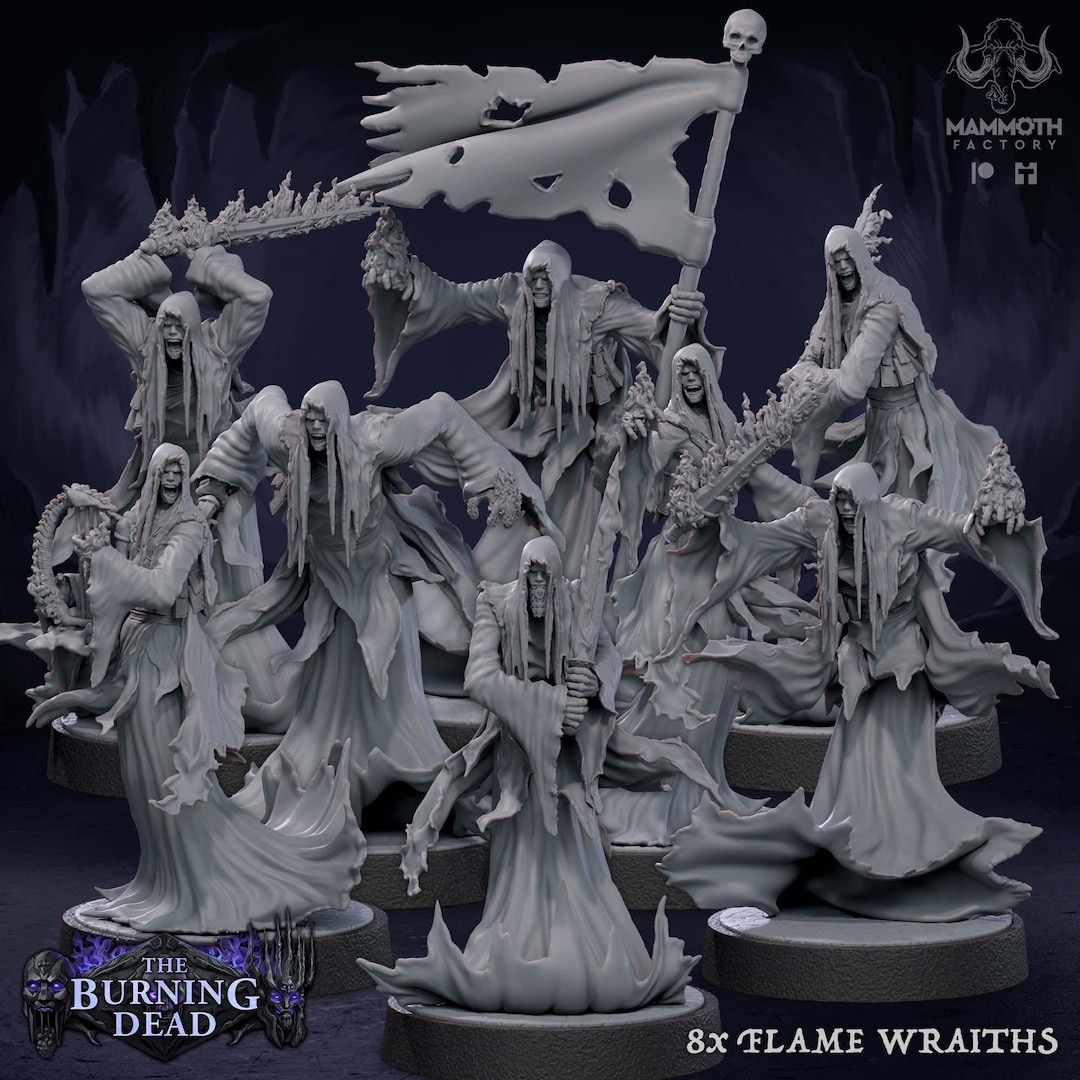 Wraiths Specter Ghosts Wraiths 8 Figures 12k 14k + BONUS Print 3D RPG ...