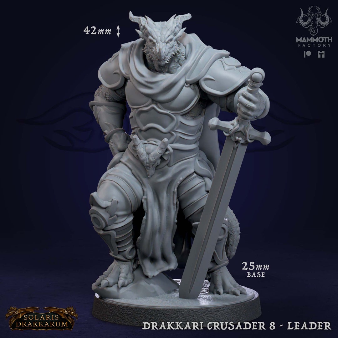 Drakkari Dragon Knight Dragonborn Figure 12k 14k + BONUS Print 3D RPG ...